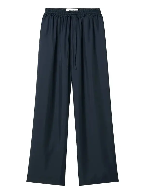 RÓHE 100% Linen Drawstring-waist Trousers With Side Seam Pockets, Size - Blu