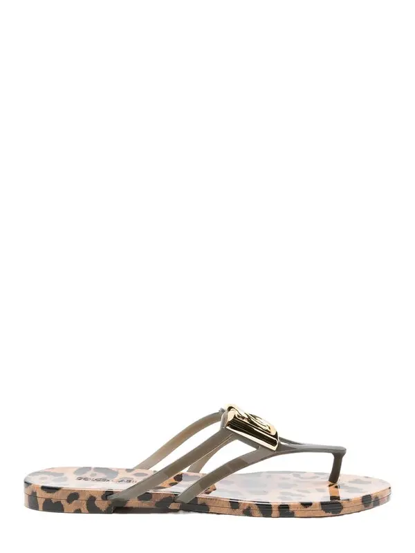 Dolce & Gabbana Dg Crossed Logo Sandals - Marrone