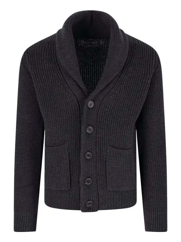 DRUMOHR Shawl Collar Button-front Cardigan - Grey
