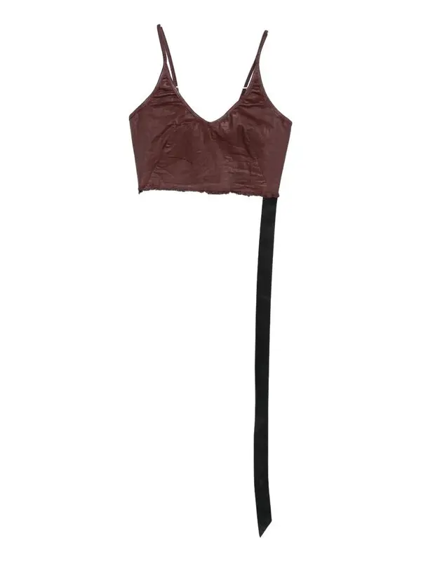 Rick Owens Scab Wax Finish Top With Shoulder Pads - Rosso