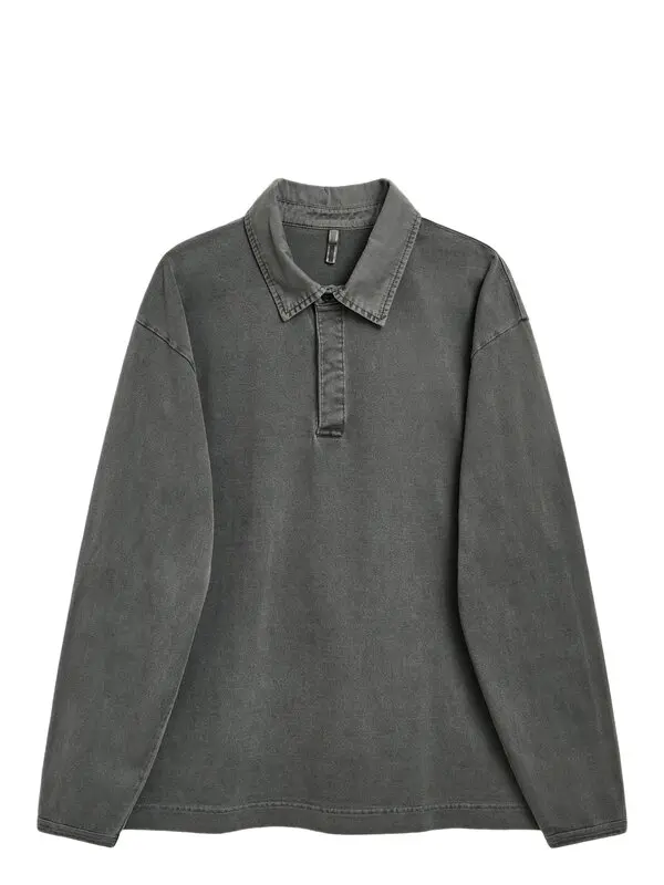 SUNFLOWER Organic Cotton Washed Polo Shirt - Grigio