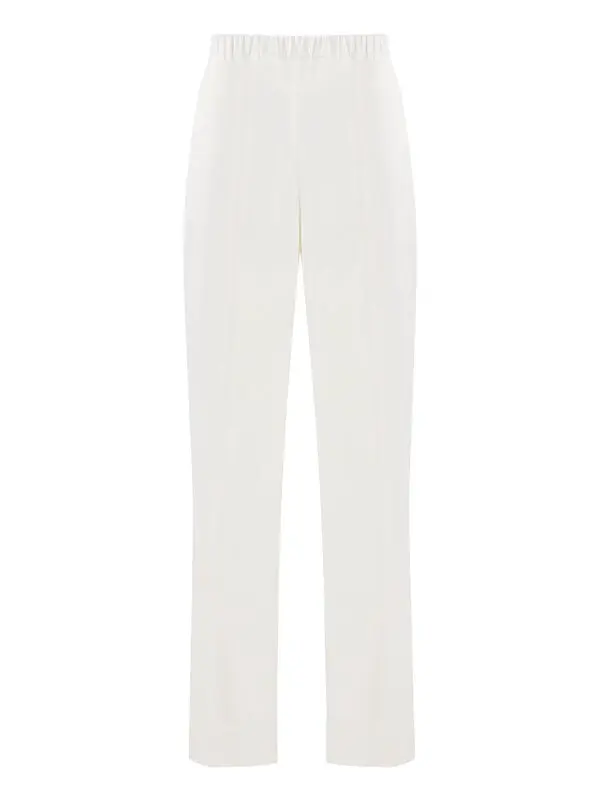 Fabiana Filippi Embellished Viscose Gathered Waist Trousers - White