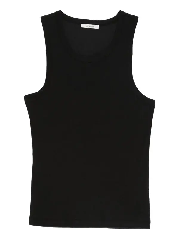ENTIRE STUDIOS Round Neck Sleeveless Cotton-blend Tank Top - Nero