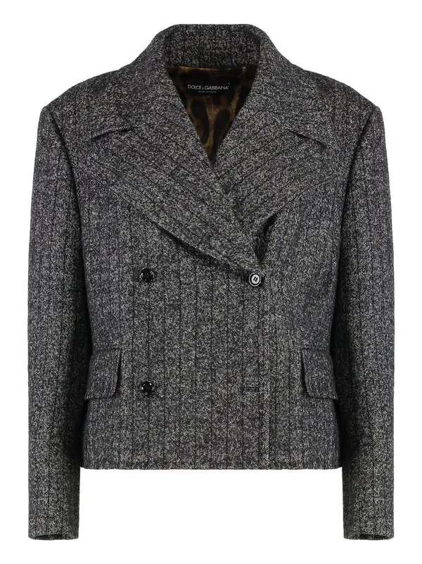 Dolce & Gabbana Double-breasted Wool Blend Jacket - Grey