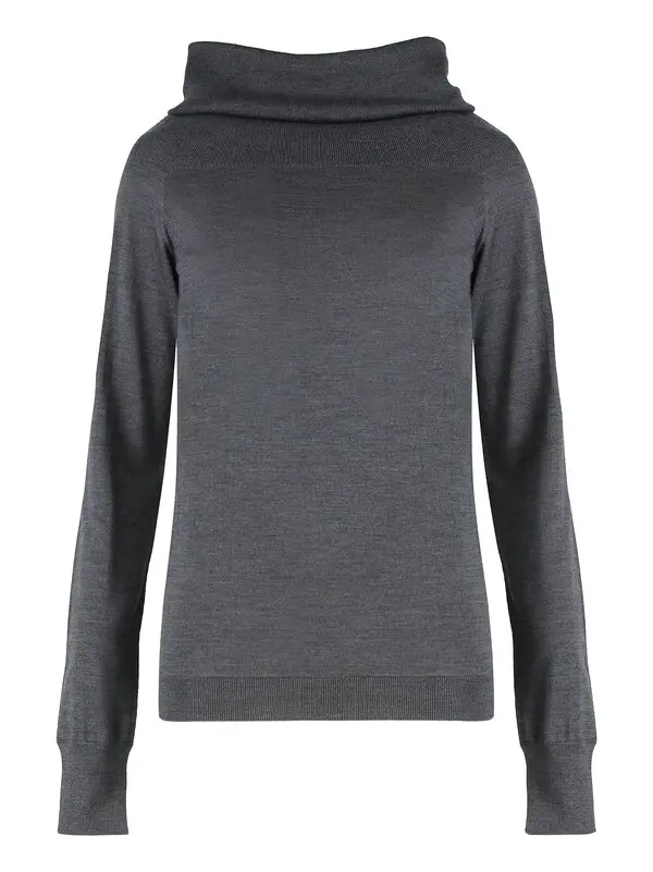 Stella McCartney Ribbed Virgin Wool Turtleneck Sweater - Grey