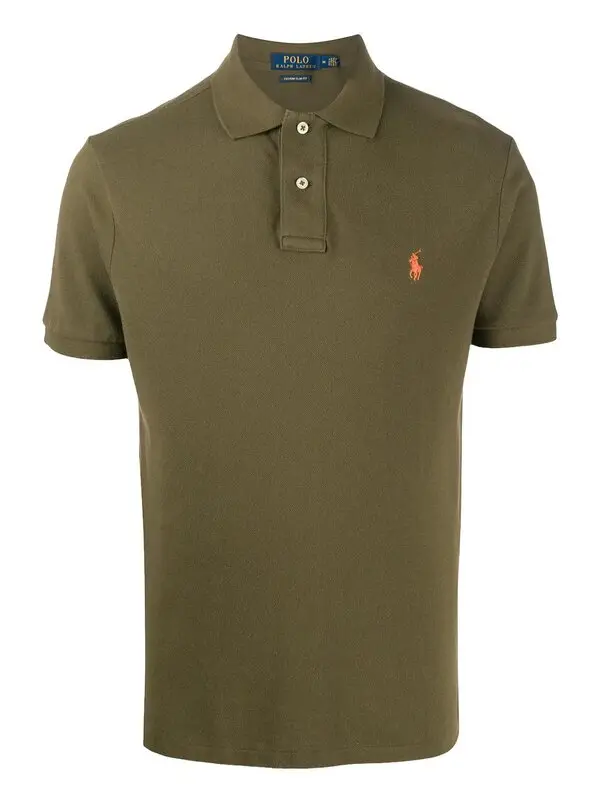 Polo Ralph Lauren Rib-knit Polo Collar Two-button Placket Tennis Tail Polo Shirt - Verde