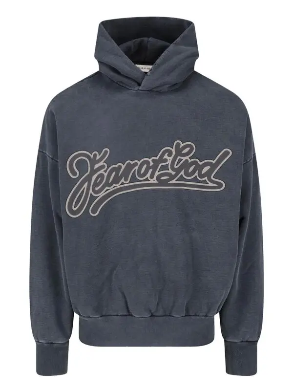 Fear Of God Graphic Print Pullover Hoodie - Black