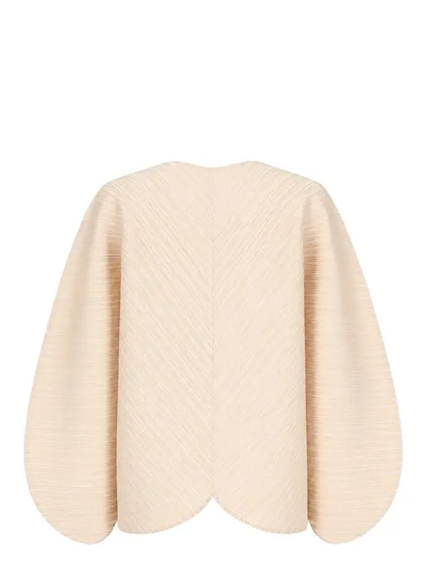 Issey Miyake Pleated Polyester Top Made In Japan - Beige
