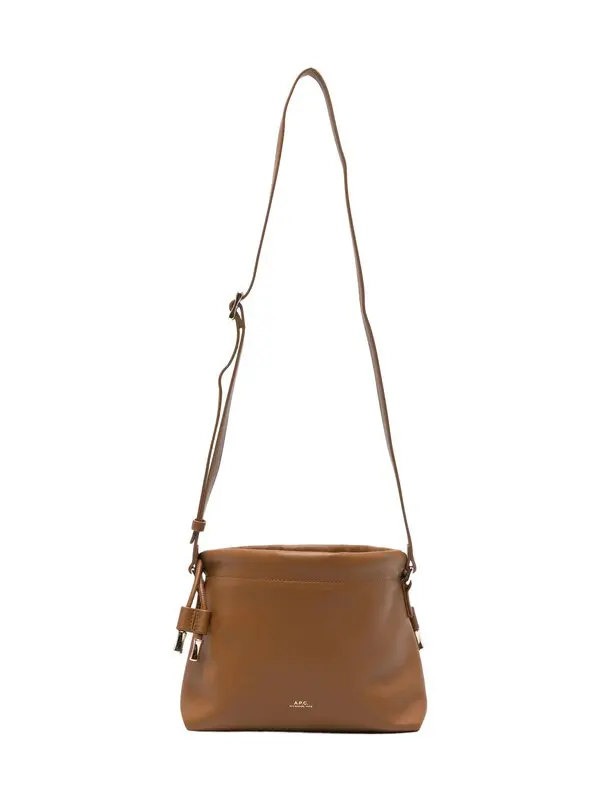 A.p.c. Embossed Logo Mini Bag With Drawstring Closure - Marrone