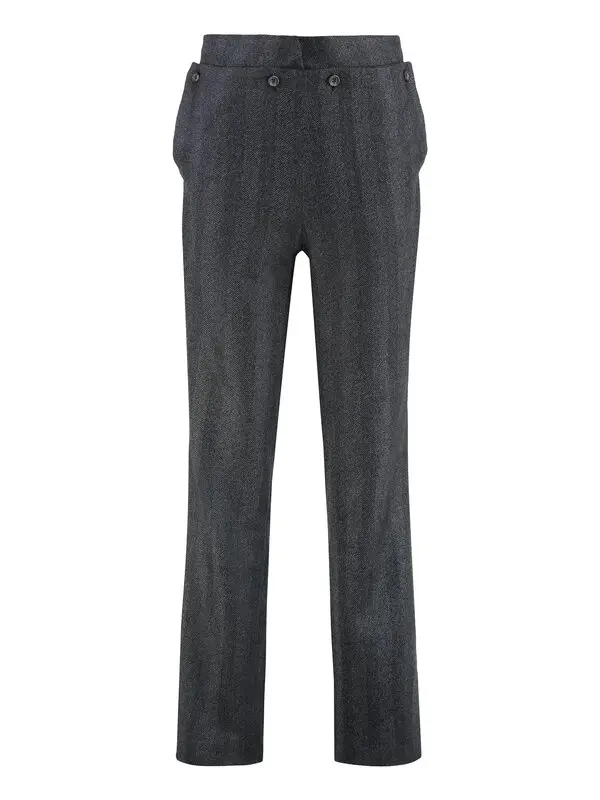 BATAKOVIC Pinstripe Straight-cut High-waist Trousers - Grey