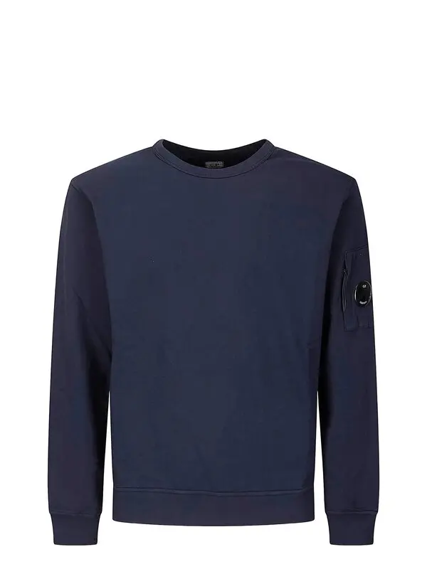C.P. COMPANY Crewneck Sweatshirt With Lens Detail - Blu