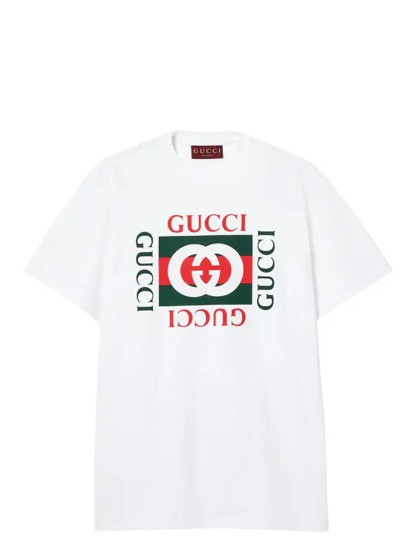 Gucci Interlocking G Print Crewneck T-shirt - Bianco