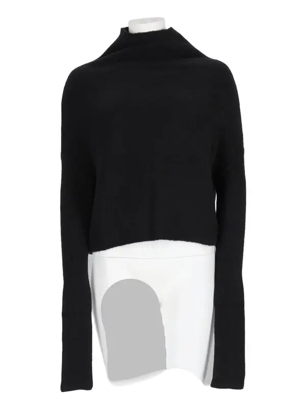 Rick Owens Draped High Neck Sweater - Black