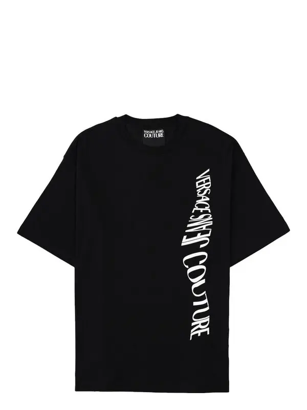 Versace Logo Cotton T-shirt - Black