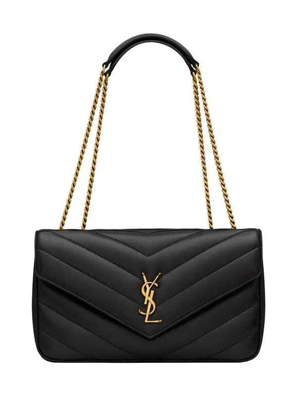 Saint Laurent Leather Mini Shoulder Bag With Sliding Chain Strap - Nero
