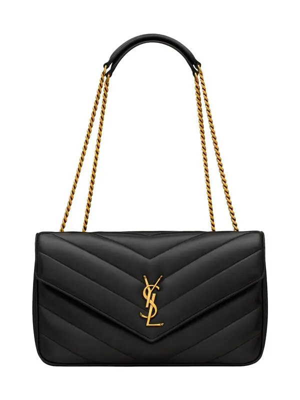 Saint Laurent Leather Mini Shoulder Bag With Sliding Chain Strap - Nero