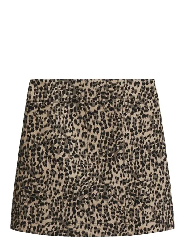 BOSS Leopard-jacquard Mini Skirt With Hidden Zipper - Patterned