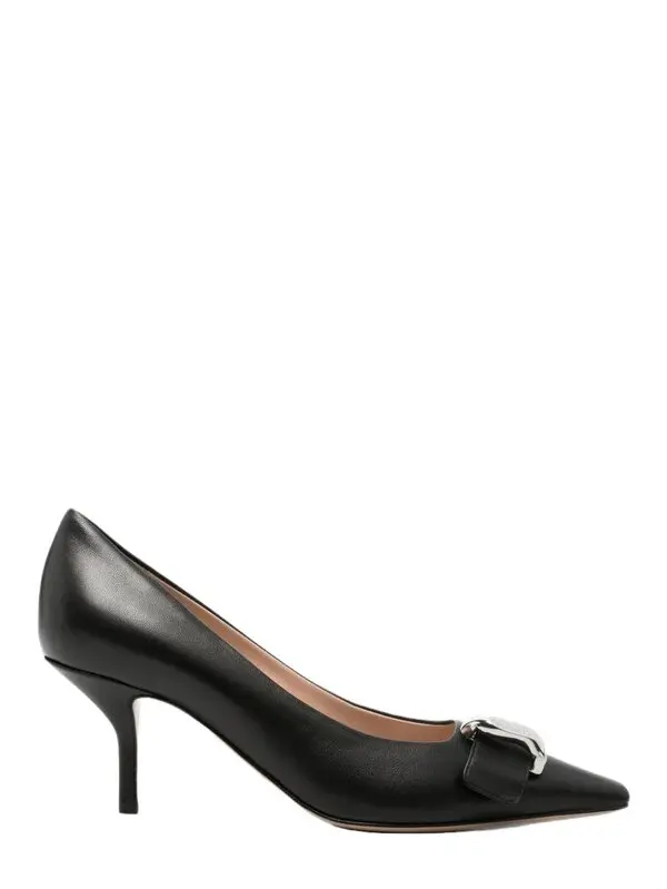 Emporio Armani Leather Pumps With Buckle Detail - Black