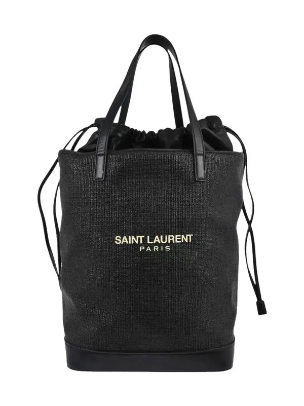 Saint Laurent 2018 Teddy Drawstring Bucket Bag - Black
