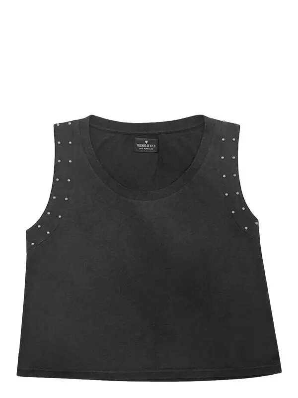 HTC LOS ANGELES Studded Relaxed-fit Tank Top - Black
