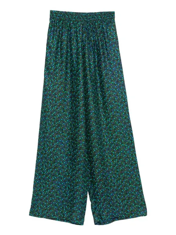 GIANLUCA CAPANNOLO Polka Dot Wide Leg Trousers - Green
