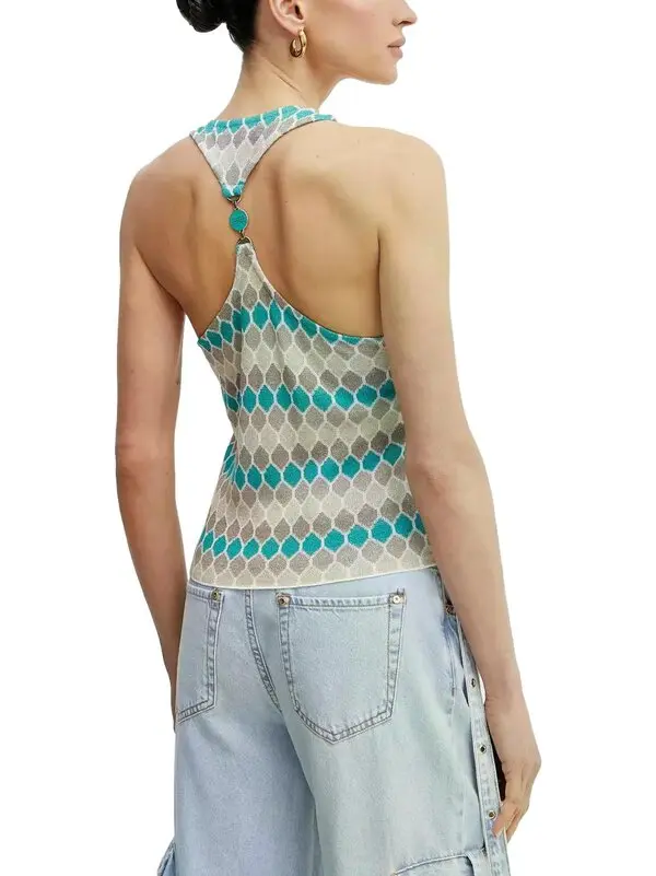 FRACOMINA Geometric Halterneck Top - Grey