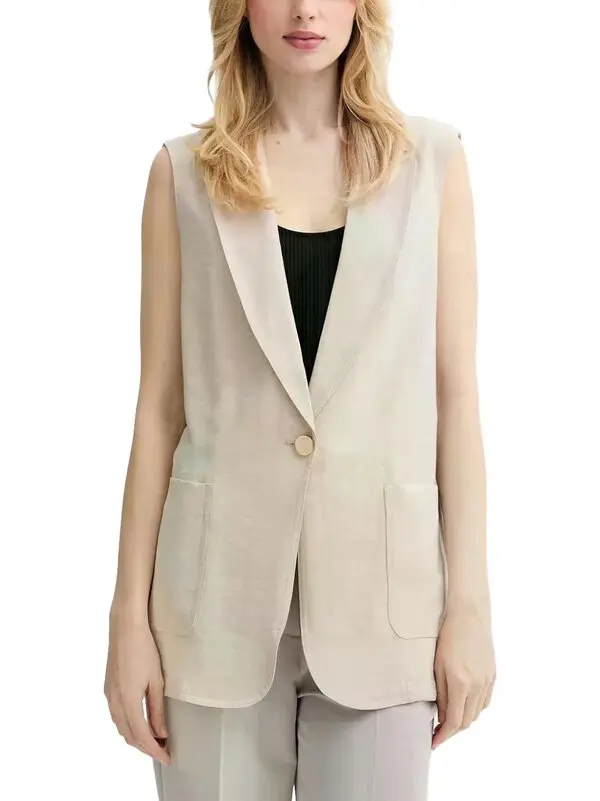 FRACOMINA Sleeveless Waistcoat With Notched Lapels - Neutrals