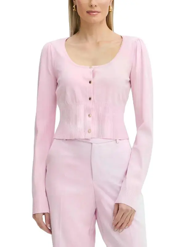 FRACOMINA Scoop Neck Button-front Cardigan - Pink