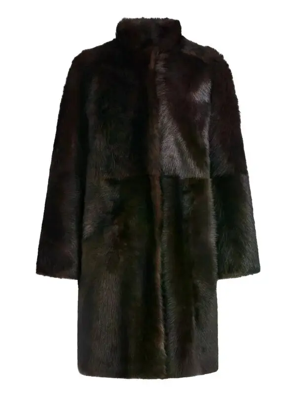 Nour Hammour Blaise Faux-fur Coat - Brown