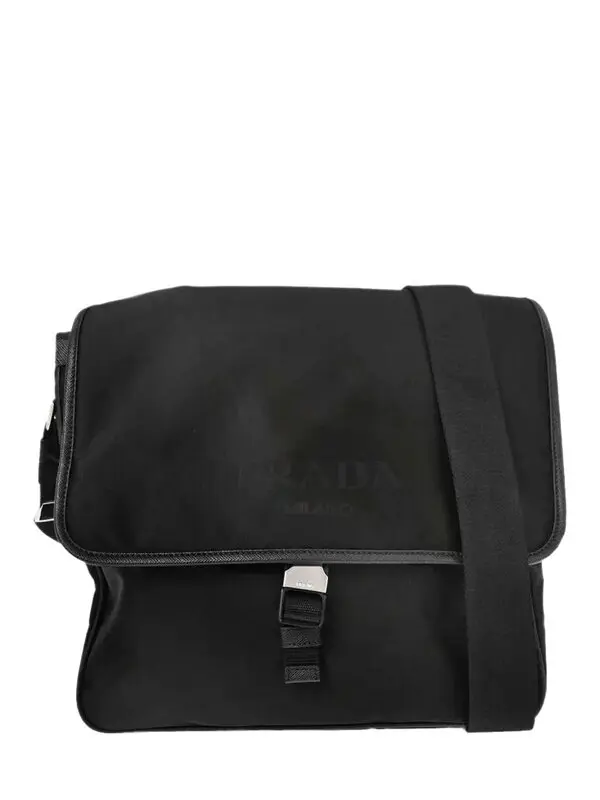 Prada Tessuto Buckle Shoulder Bag - Black