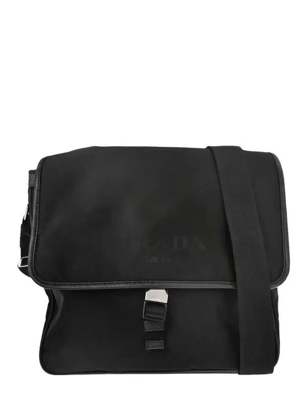Prada Tessuto Buckle Shoulder Bag - Black