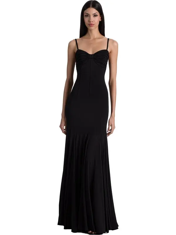 Alice + Olivia Irina Twist Front Maxi Dress - Black