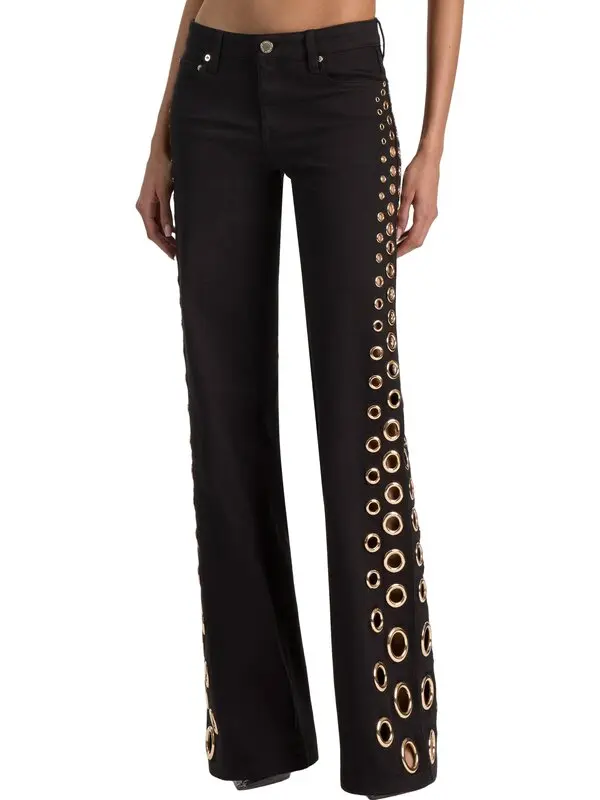 Alice + Olivia Roxie Grommet Jeans - Black