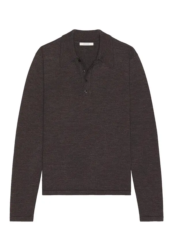 LEMAIRE Long Sleeve Knitted Polo Top - Ecorce