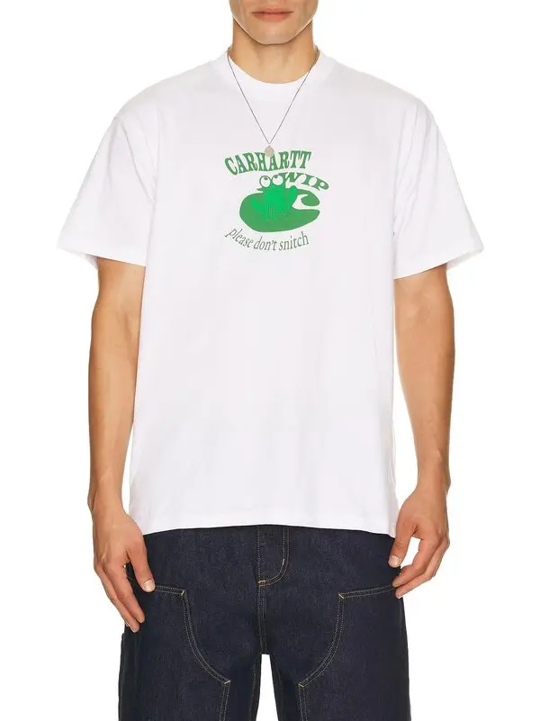 Carhartt Work In Progress Short Sleeve Dont Snitch Tee Shirt - White