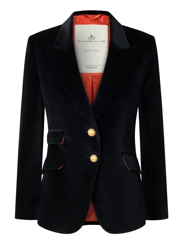 THE EXTREME COLLECTION Velvet Blazer Oliva - Black