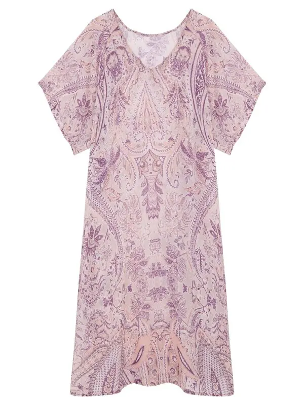 CAMILA CTG Provenza Kaftan Dress - Beige/purple