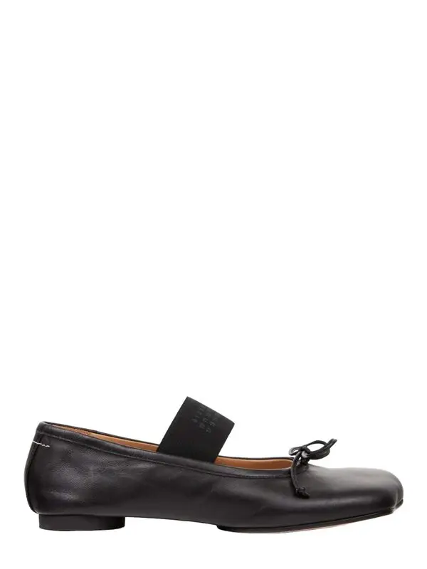 MAISON MARGIELA Calfskin Ballet Flats With Anatomic Numbers Motif - Black