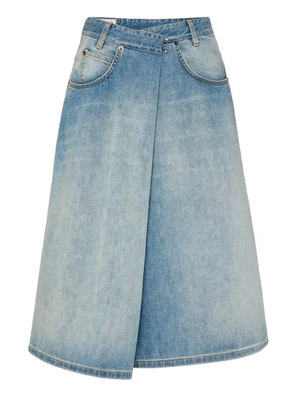 MAISON MARGIELA Wrap-style Denim Skirt - Blue