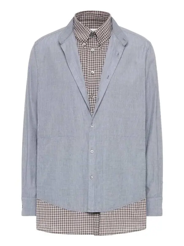 MAISON MARGIELA Double-layered Checked Shirt - Grey