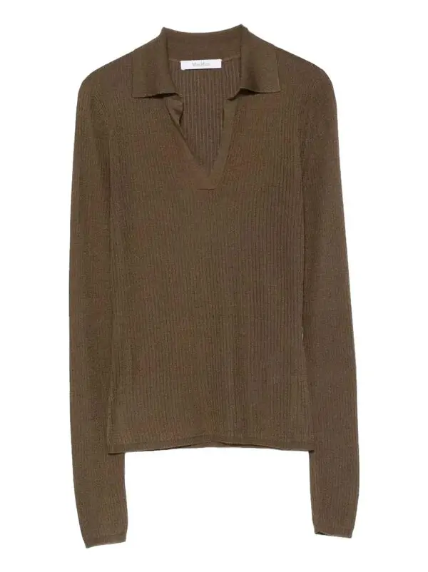 Max Mara Ribbed Polo-style Sweater - Brown