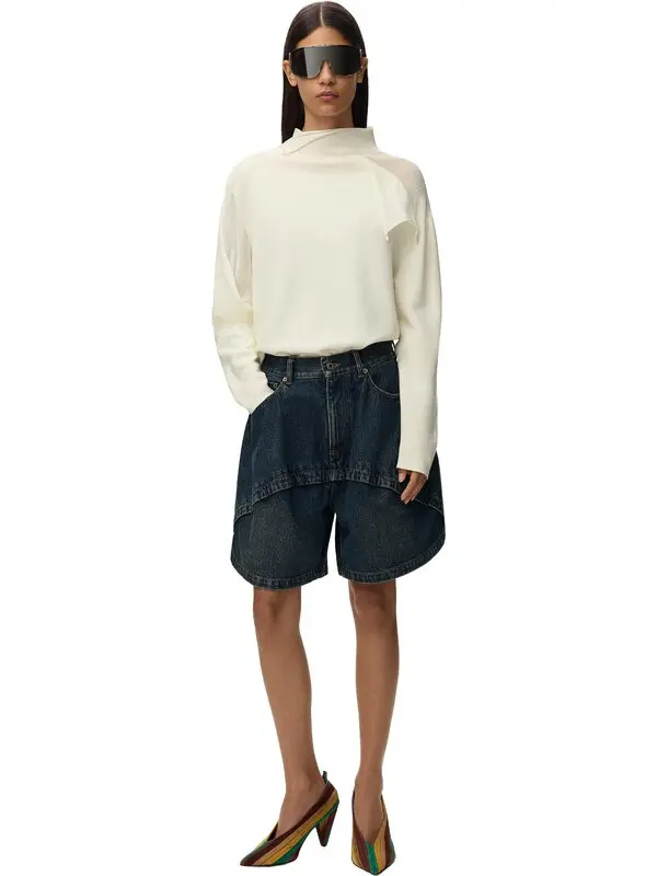 Loewe Asymmetrical Wool Sweater - White