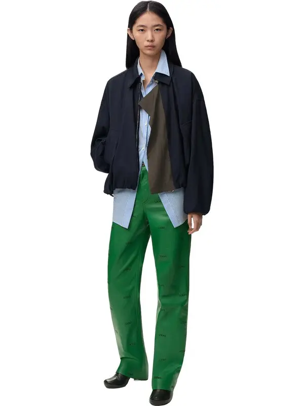 Loewe Shirt In Striped Wool With Draped Silhouette - Blue/white