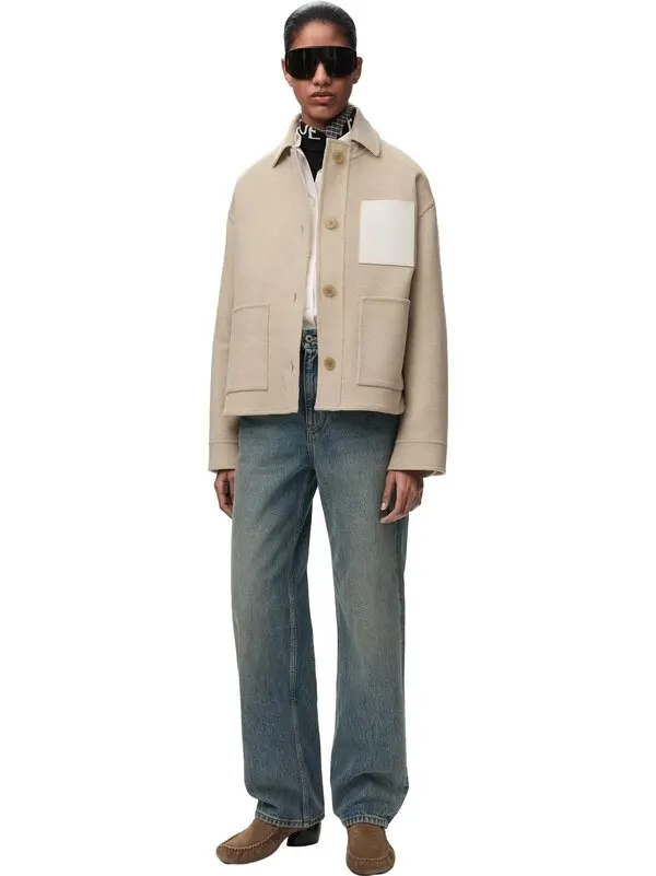 Loewe Wool And Cashmere Workwear Jacket - Beige/white