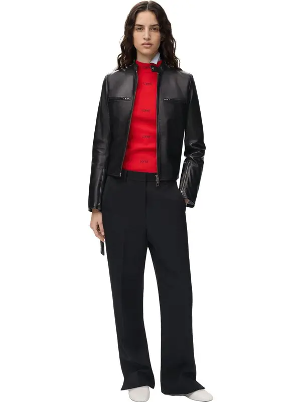 Loewe Biker Jacket In Nappa Lambskin - Black