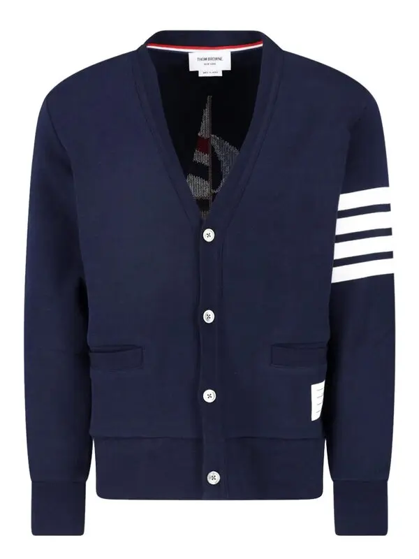 Thom Browne 4-bar Boat" Cotton Cardigan - Blue