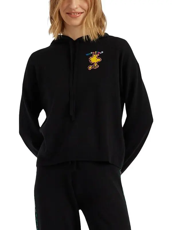 Chinti & Parker Wool-cashmere Snoopy Hoodie - Black