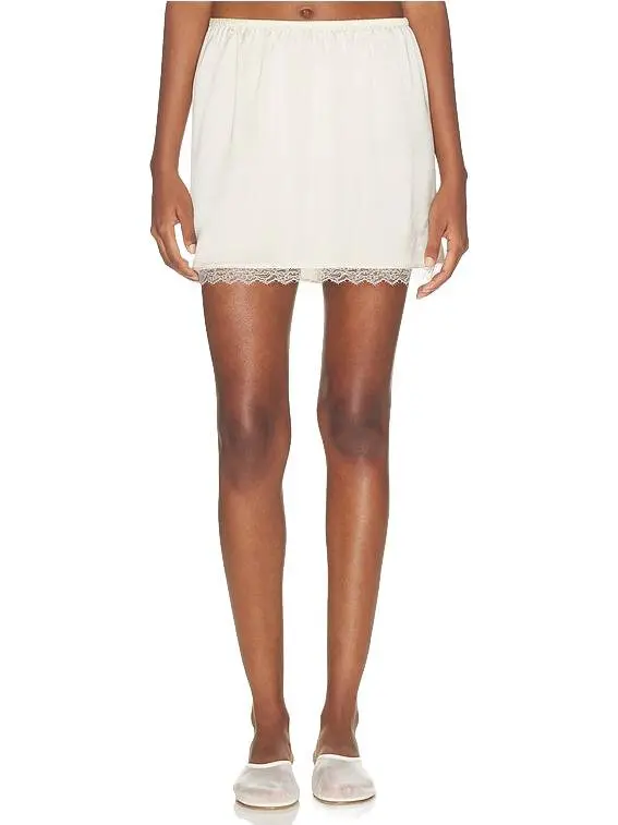 LESET Lace Mini Skirt - Creme