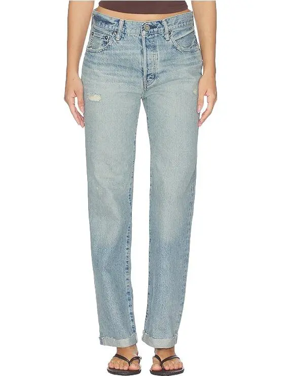 Moussy Vintage Copper Straight Leg Jeans - Light Blue