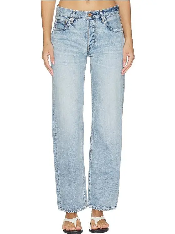 Moussy Vintage Covington Straight Low Jeans - Light Blue